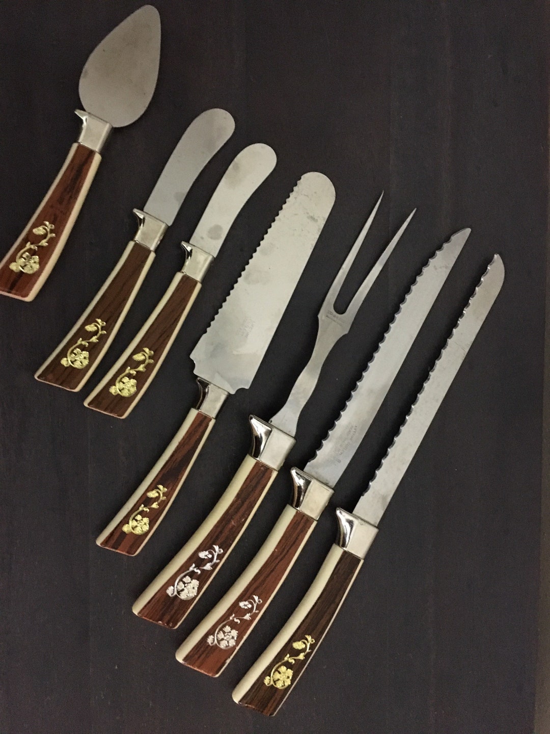 Vintage 60s Flatware FLEUR D'OR Sheffield Lifetime Blade Serving ...
