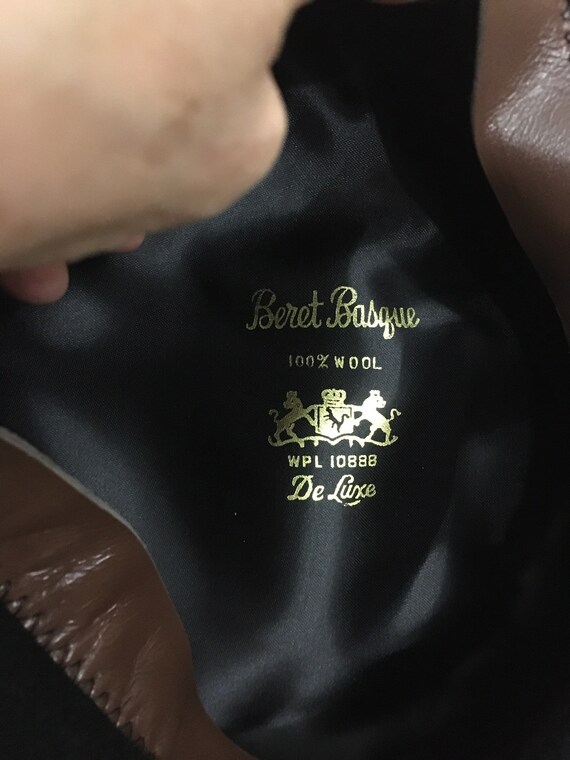Vintage 1960s Beret Basque Deluxe Authentic Black Woo… - Gem