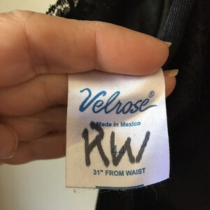Vintage 70s/80s Black Slip Lingerie VELROSE Mexico Pin up VOLUP Boudoir Nylon Size 14 Adjustable ...