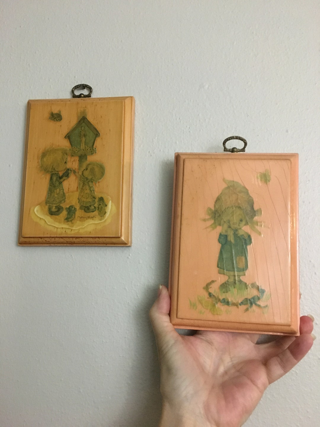 Vintage 1960s/1970s Decoupage Wall Decor Collectible Wood Plaques Set ...