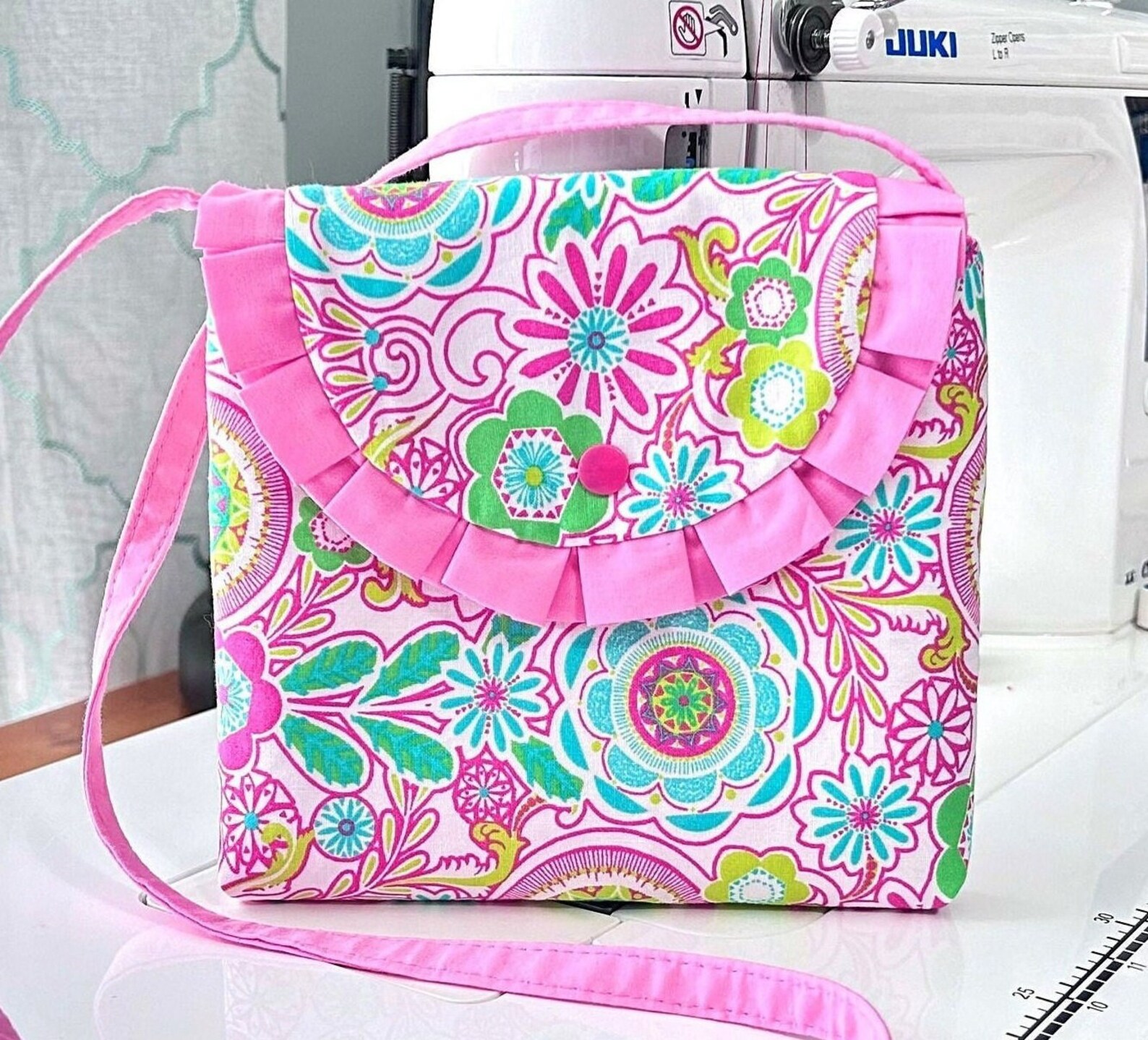 Crossbody Purse, Flap W/ruffle Accent & Kam Snap Closure, Bag is ...
