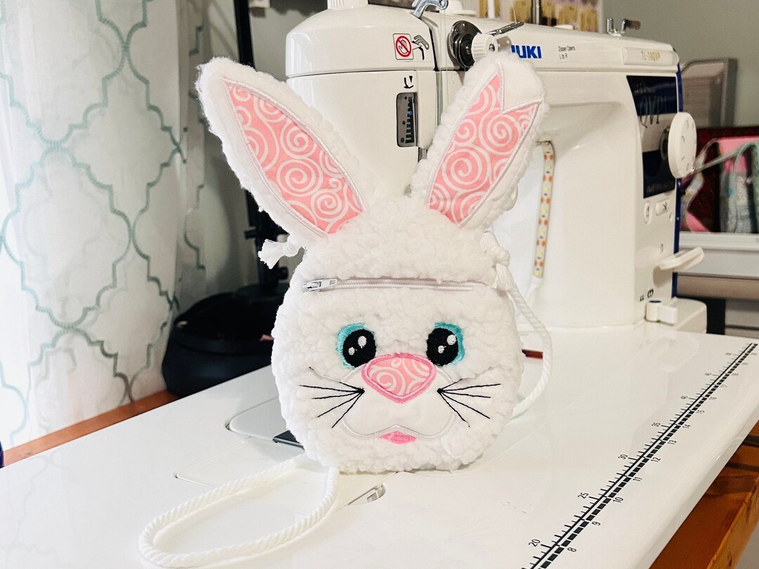 Little Girls Bunny Purse, Bag With Zipper, Braided Rope Type Strap ...