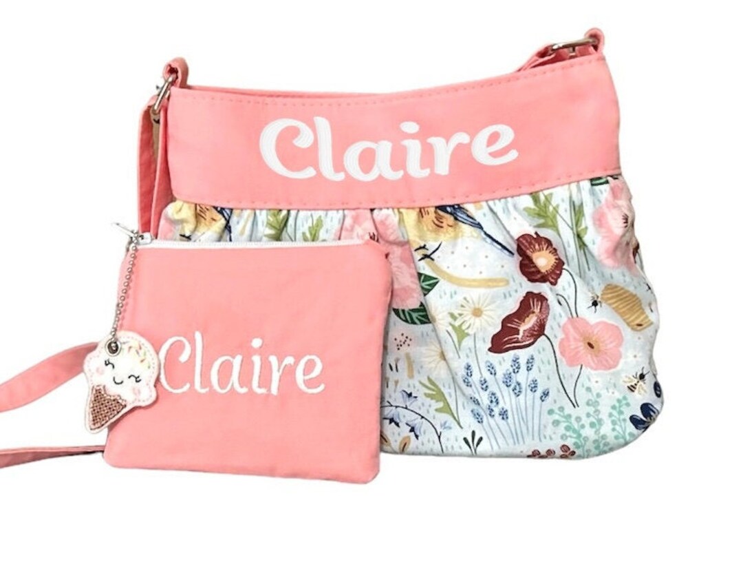 Personalized Girl's Bag and Wallet, Adjustable Strap Shoulder or ...