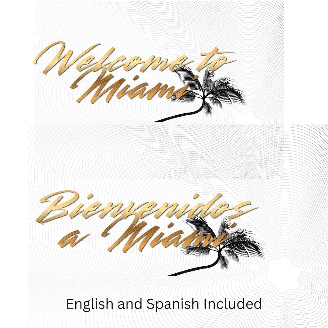Welcome to Miami Gold SVG, PNG Instant Download Files - Etsy