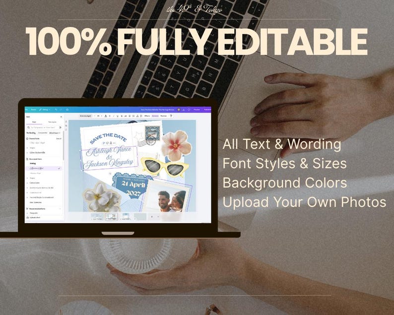Classic Wedding Save the Date Website Template, Luxury Blue Mobile ...