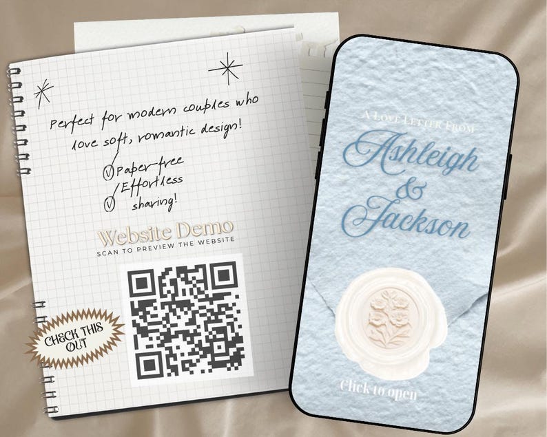 Classic Wedding Save the Date Website Template, Luxury Blue Mobile ...