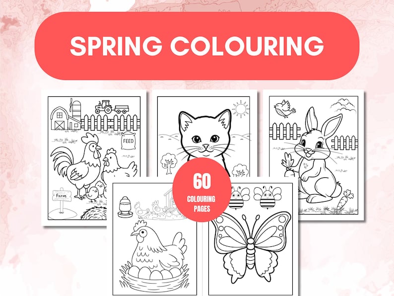 Spring Activity Book for Kids Ages 4-8 | 60 Printable Coloring Pages ...