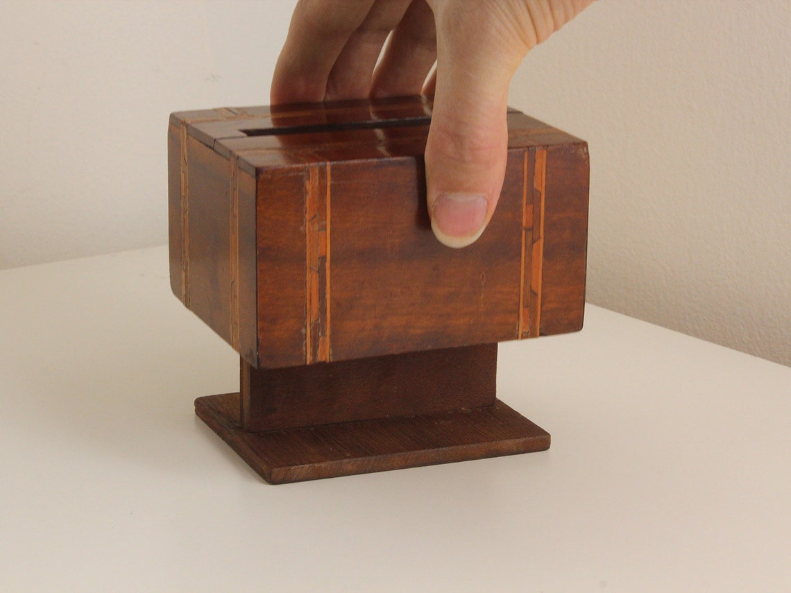 Magic Cigarette Case and Dispenser — Art Deco Inlaid Wood - Etsy