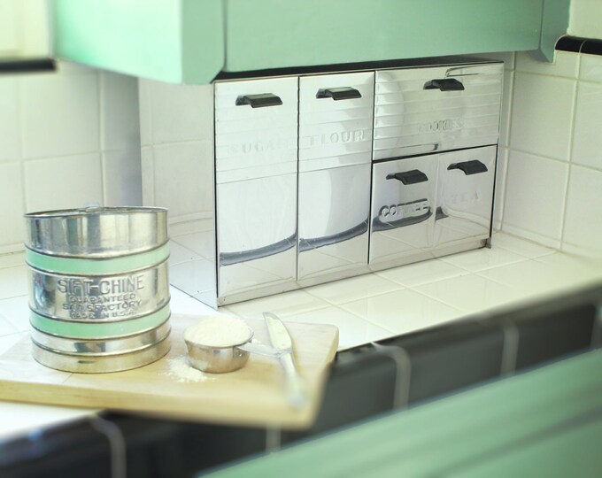 Garner Ware Chrome Canister Box Set With Deco Styling for Countertop or ...