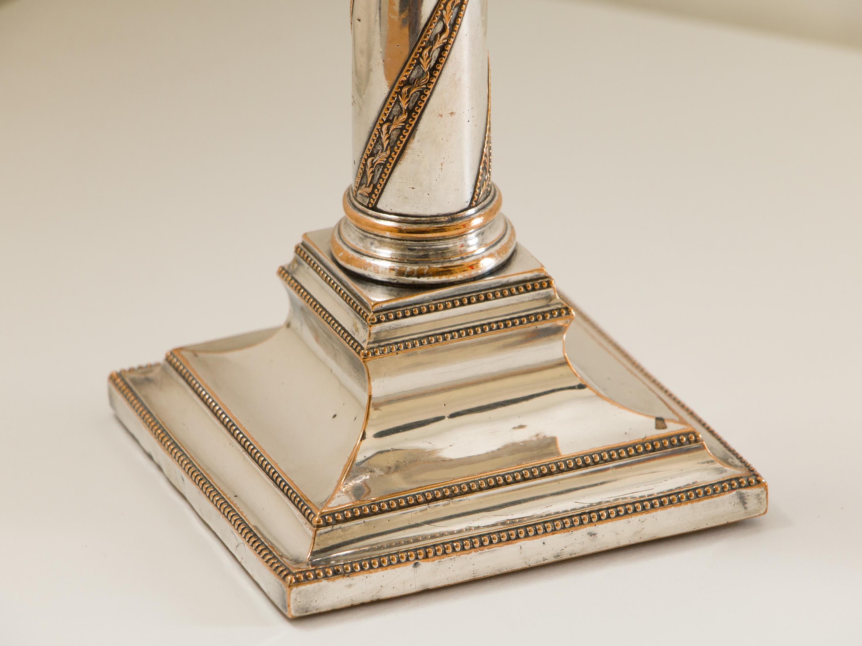 Regency Era Candlestick—rare, Circa 1780-1800, Silver on Copper ...