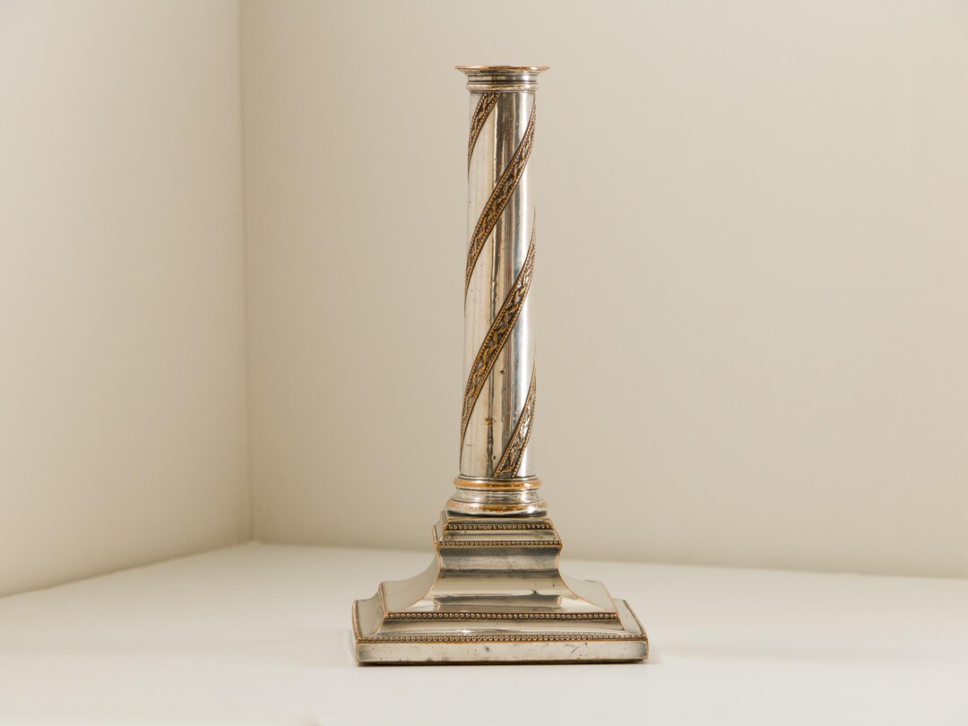 Regency Era Candlestick—rare, Circa 1780-1800, Silver on Copper ...