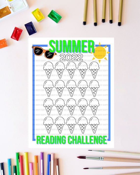 Summer Reading Challenge PRINTABLE INSTANT DOWNLOAD - Etsy