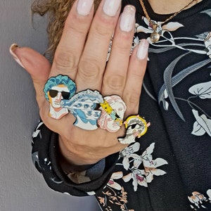 Pop Art Ancient Greek Statue Rings, Aphrodite, Apollo, Unisex, Greek ...