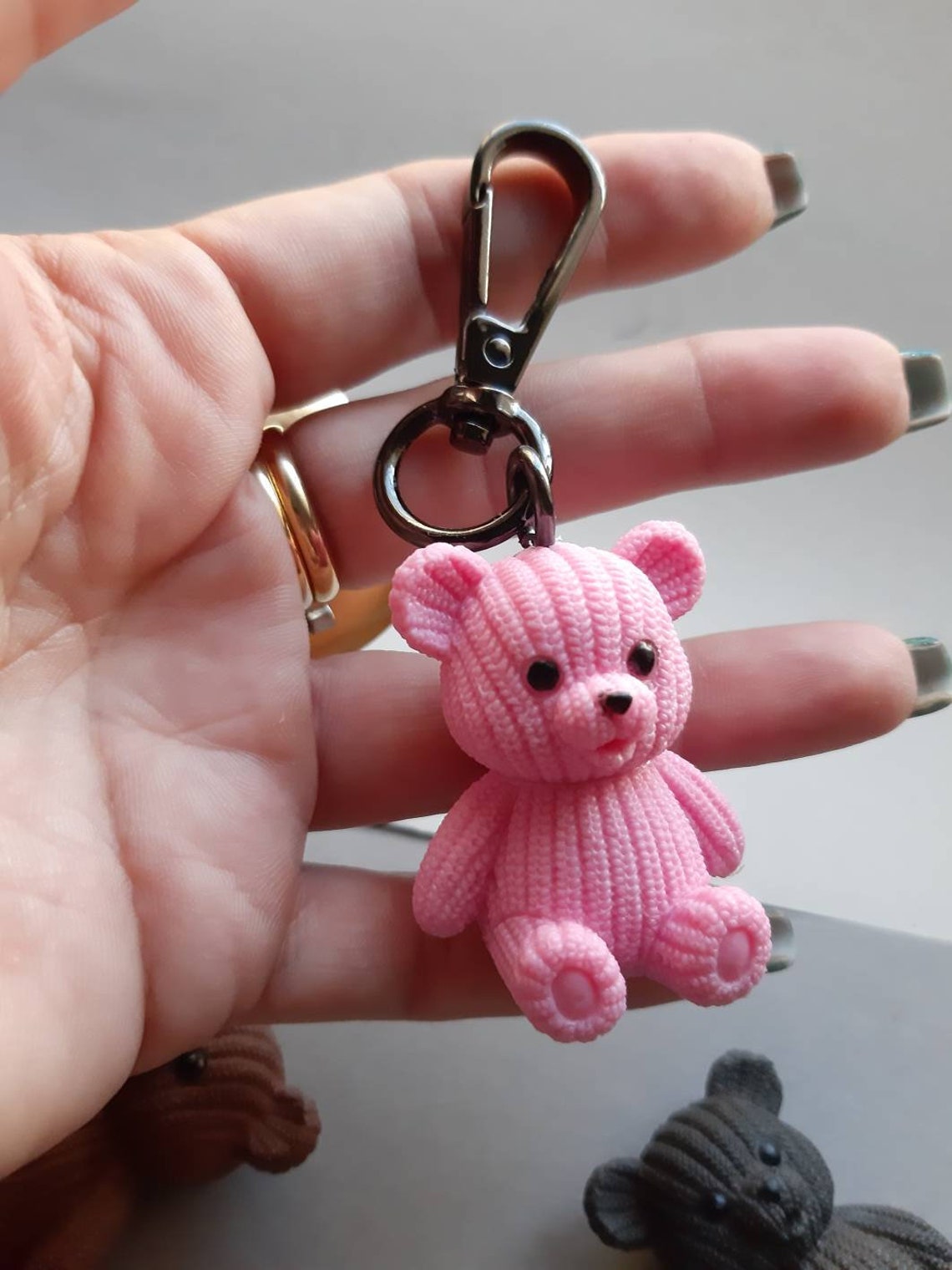 Teddy Bear Key Chain key fob bag clip handbag accessory | Etsy