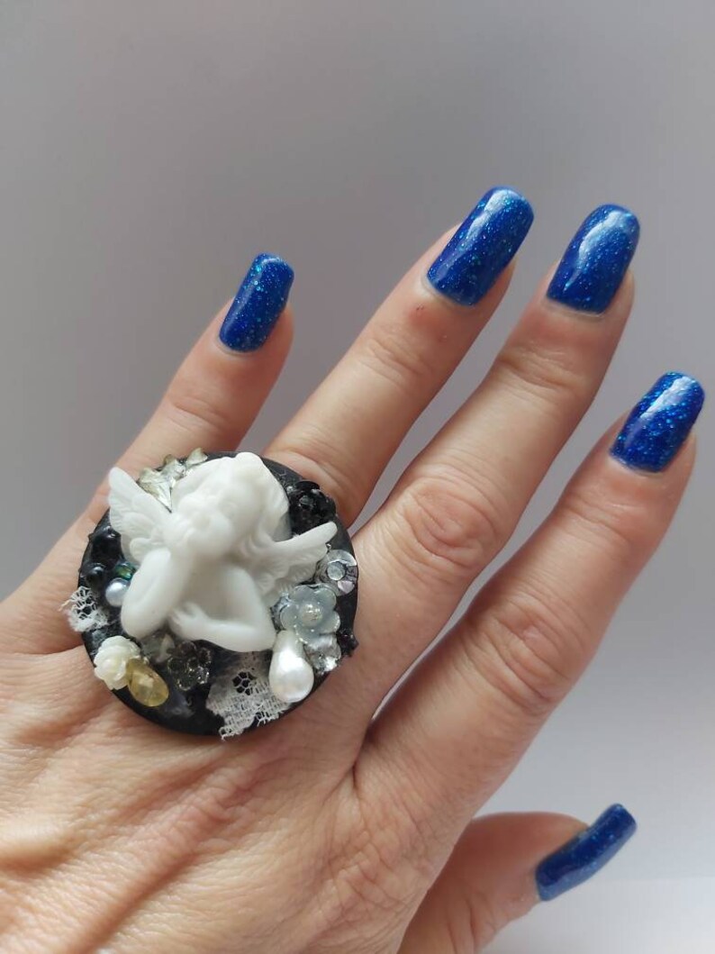 Cherub Angel Ring Baroque Adjustable Ring Base Gold Plated - Etsy