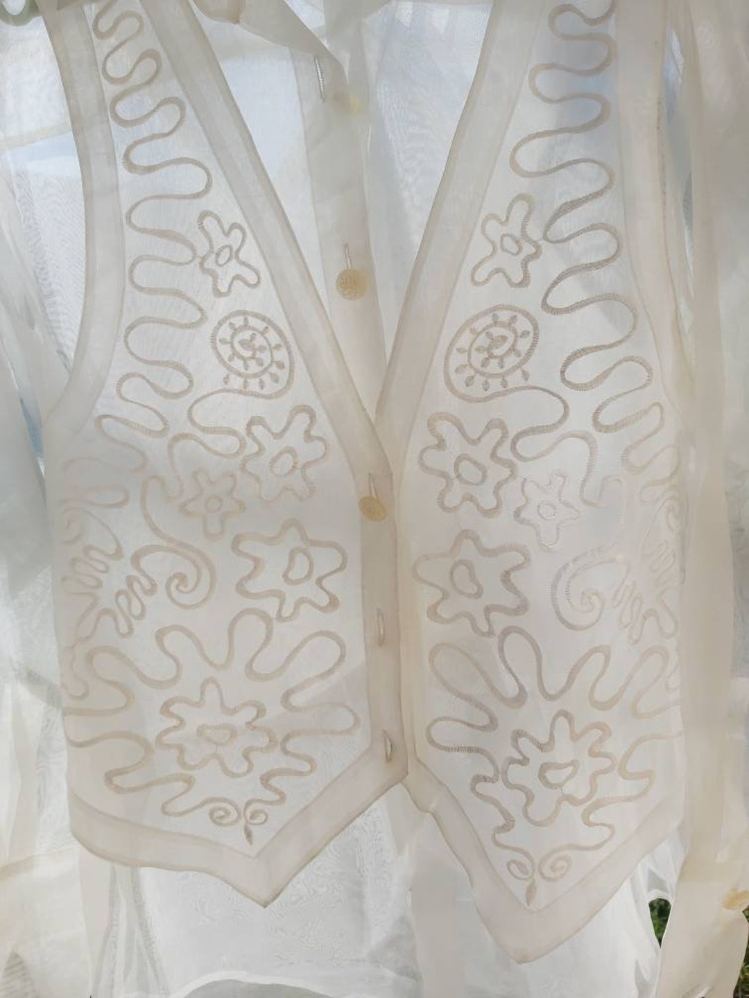 80's, the Limited Brand, Sheer Top Sheer Embroidered Vest, Oversized ...