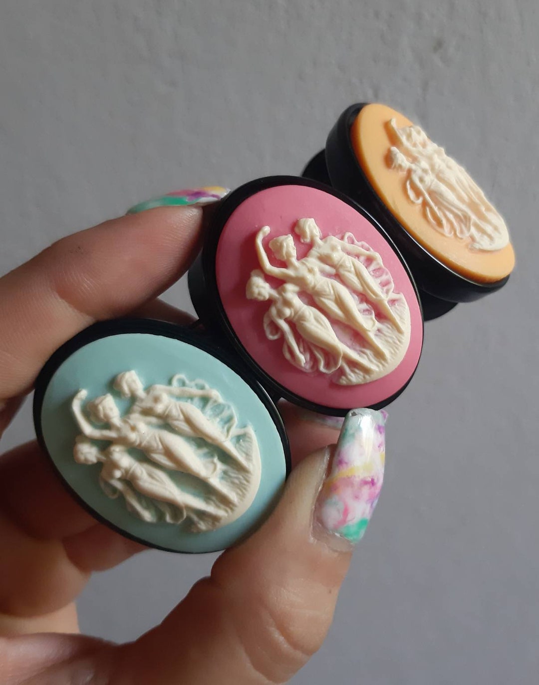Ancient Greek Muses Three Graces Cameo Stretch Bracelet, Large Cameos ...