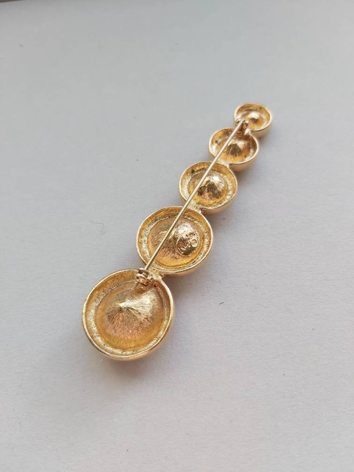 80's Napier Brooch Pin Swarovski Graduated Stones Gold | Etsy