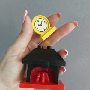 Vintage Lego Duplo Set Fireplace Clock, 2 Pieces, Lego Duplo Fireplace ...