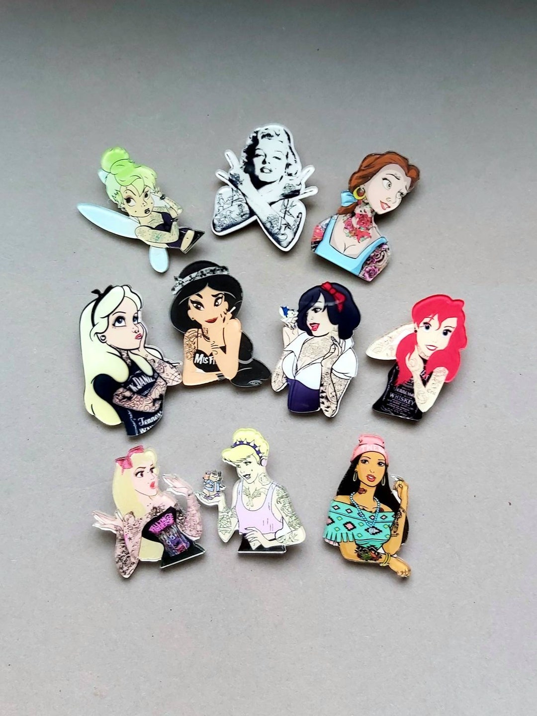 Tattoo Princesses, Princess Brooch Pins, Tattoo, Acrylic Brooch, Snow ...
