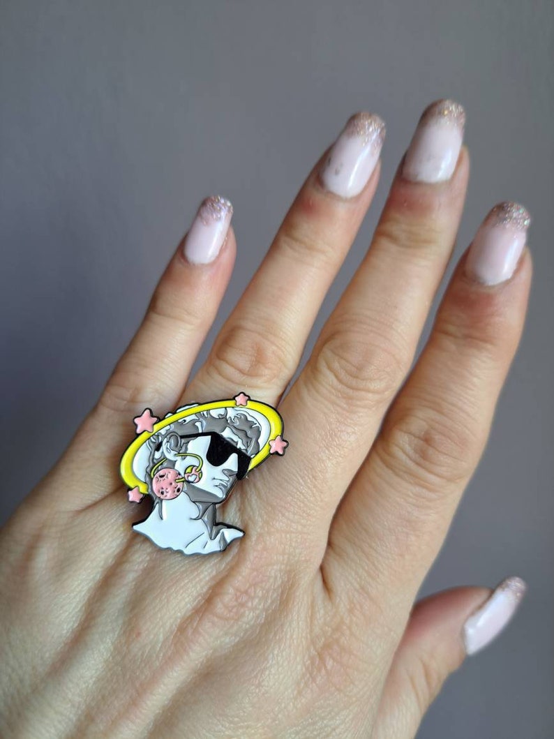 Pop Art Ancient Greek Statue Rings Unisex Greek God - Etsy