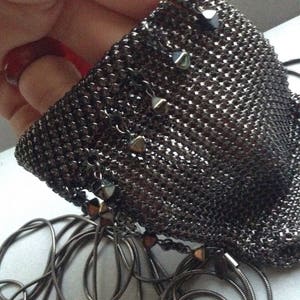 80's Designer Signed Laura Vogel Mesh Bag, Original, Statement, Black ...