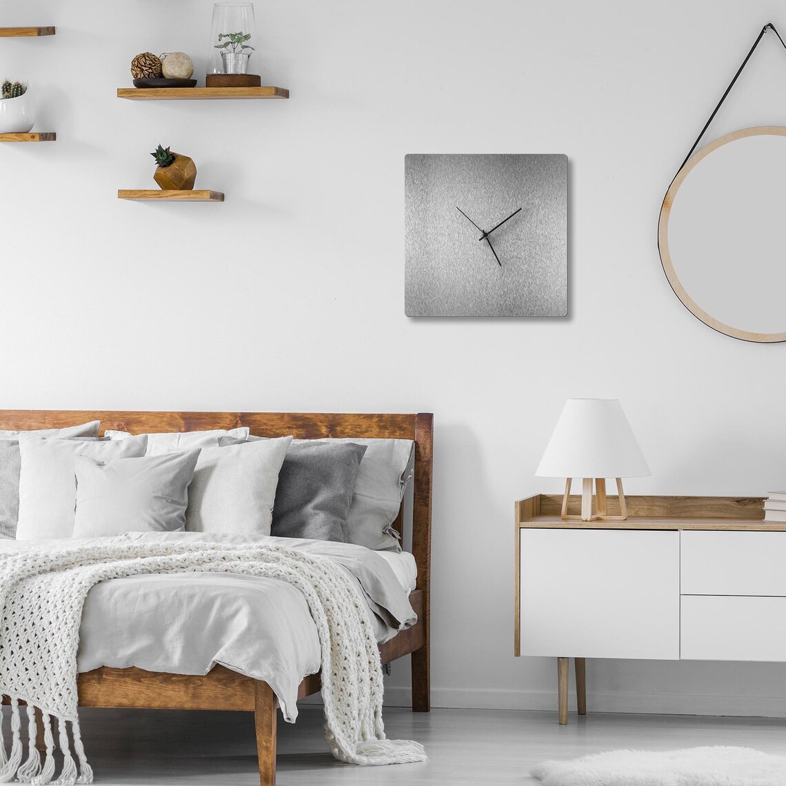 Mid-century Modern Clock 'silversmith Square Clock' by - Etsy