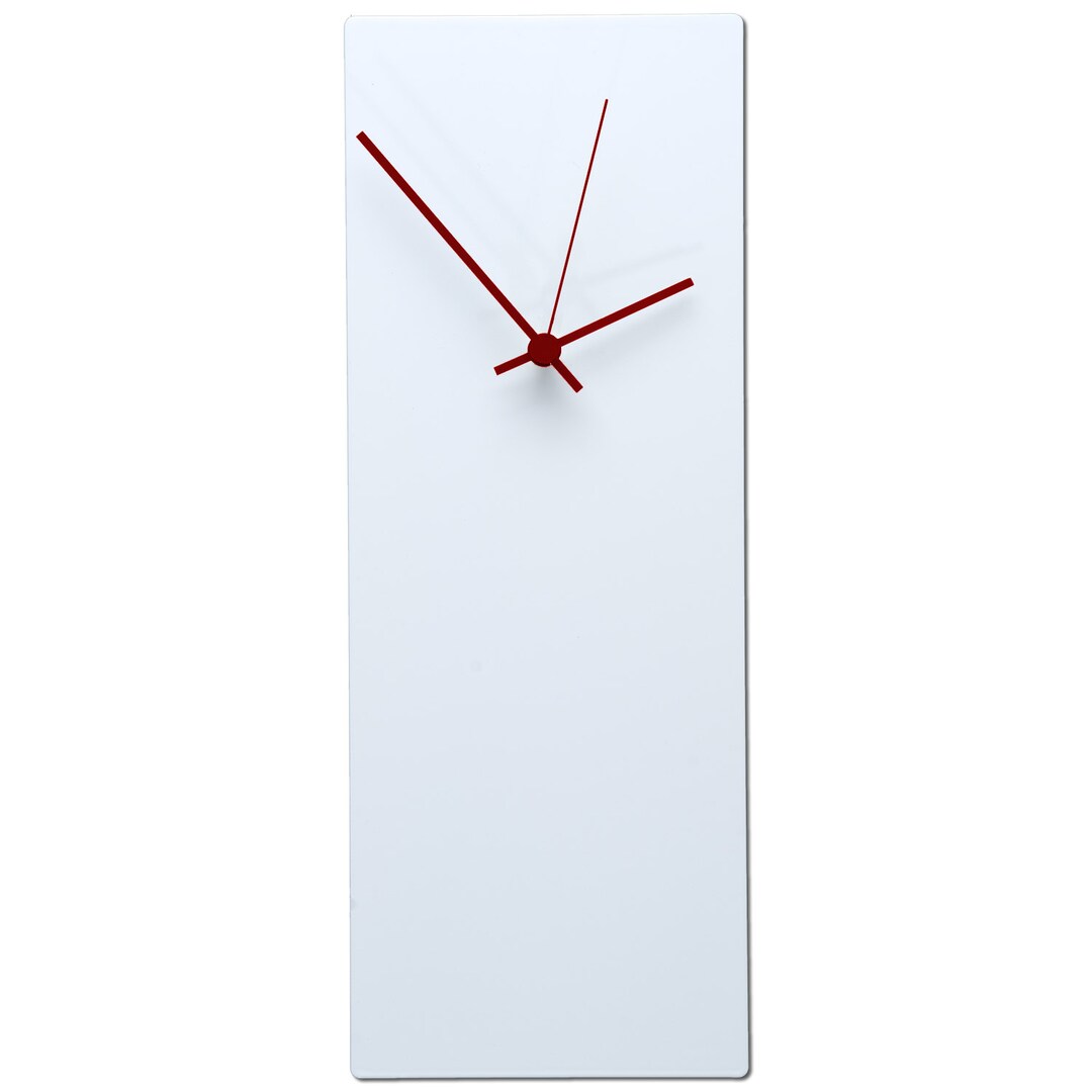 Modern Wall Clock 'whiteout Red Clock' Midcentury - Etsy