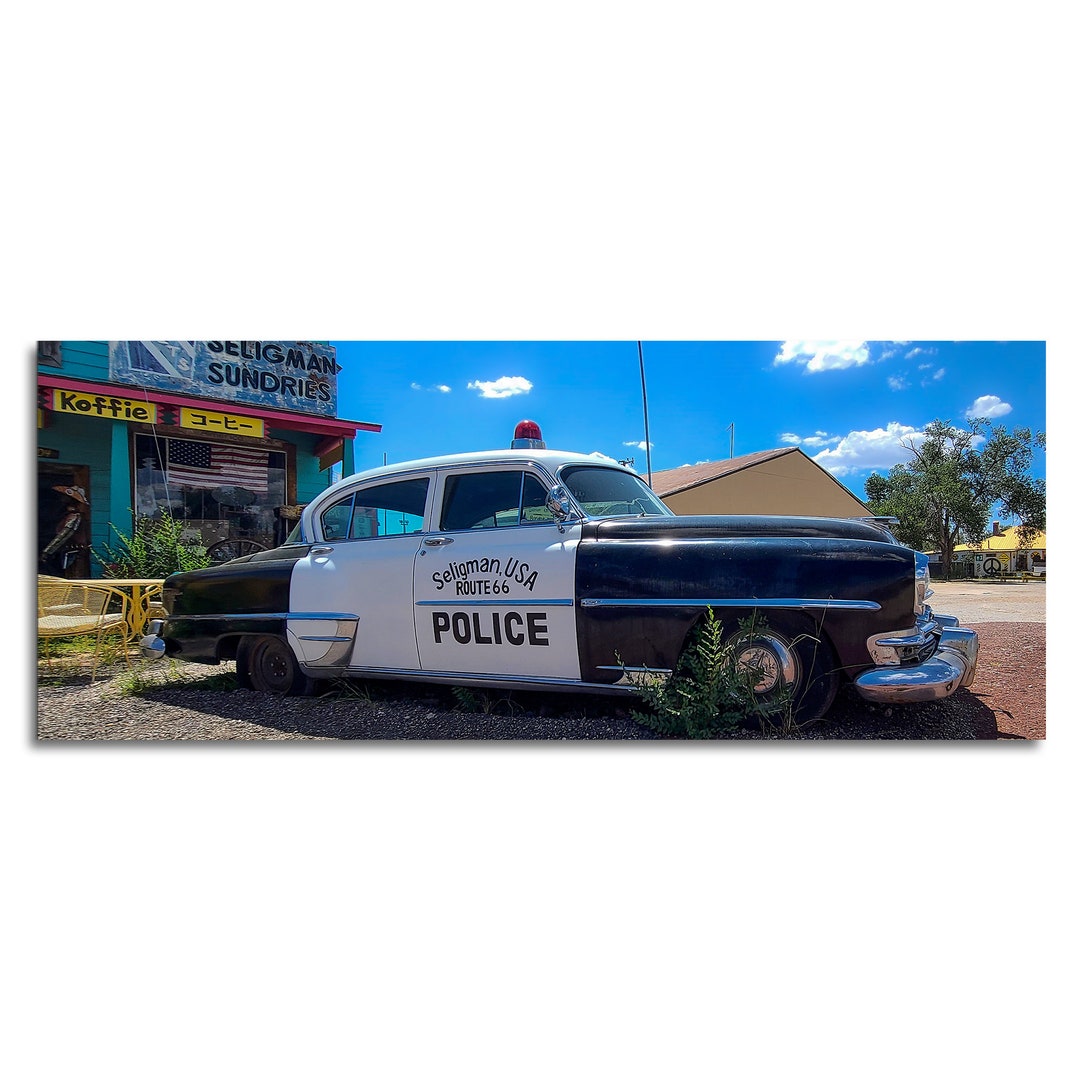 Retro Art 'route 66 Police' Southwestern Decor Man - Etsy
