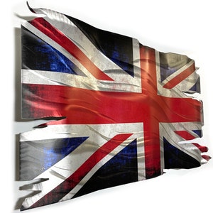 UK Flag Wall Sculpture 'british Royal' Distressed Flag - Etsy