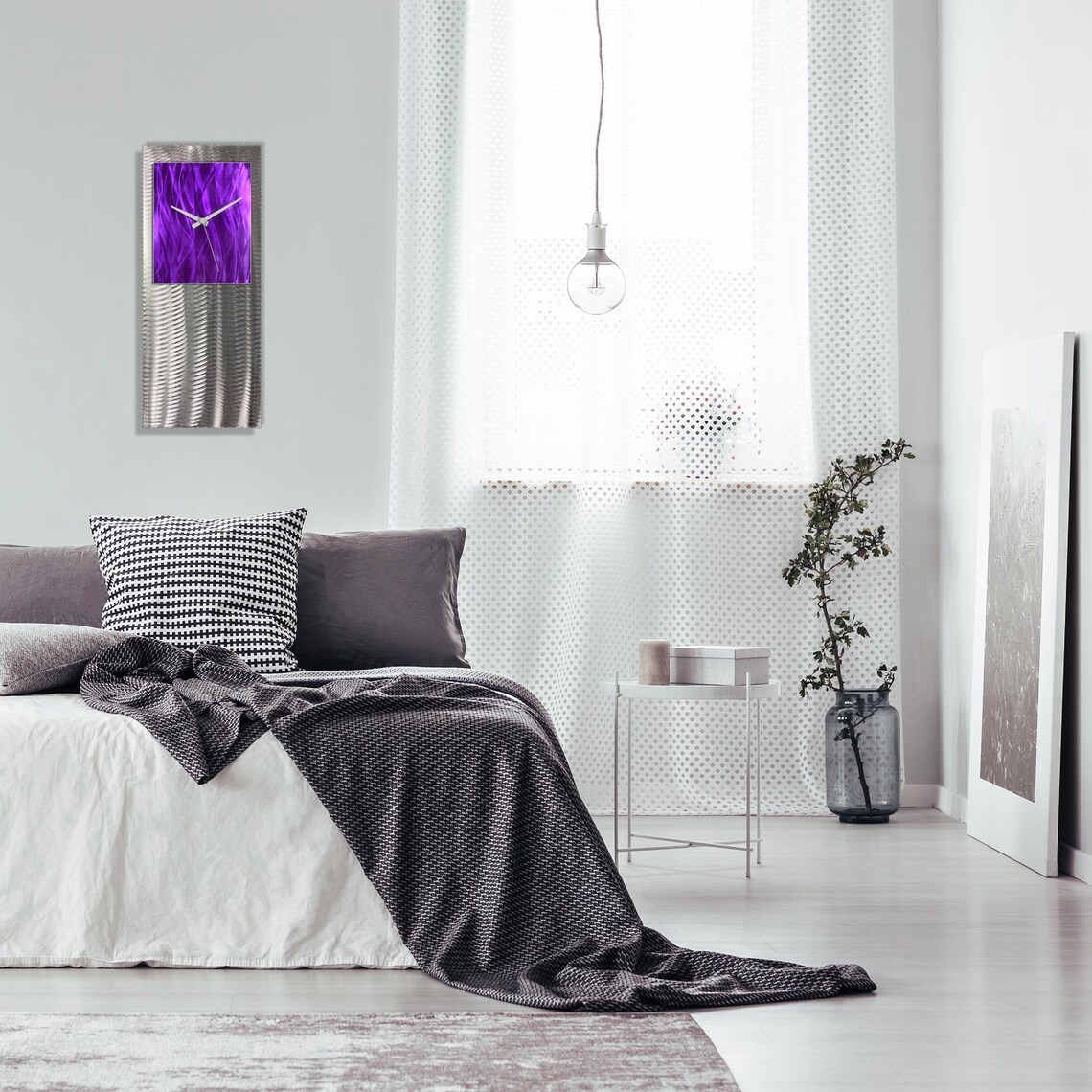 Purple Modern Clock 'purple Studio Clock' by Helena | Etsy