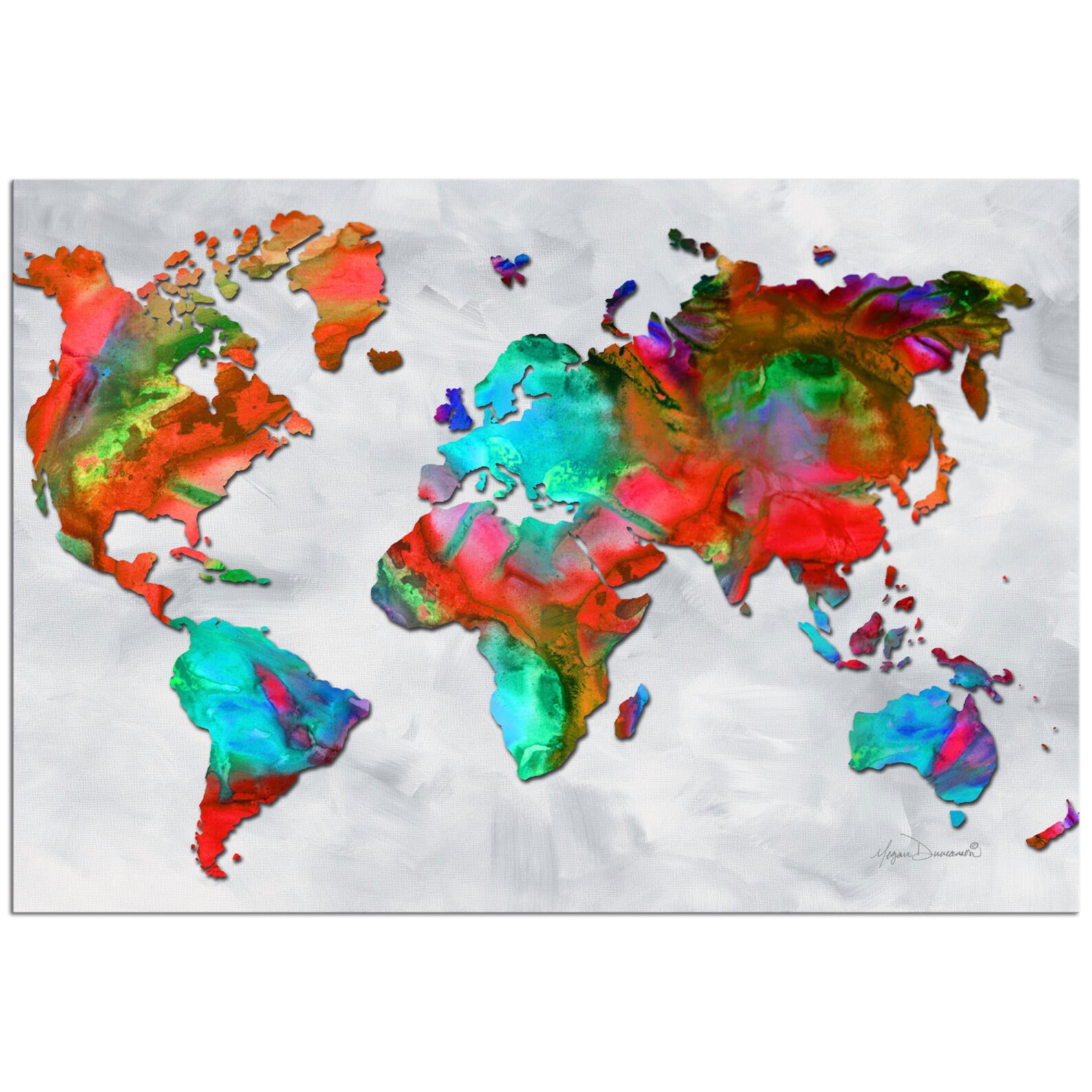 Colorful World Map Art 'beauty of Color V2.5' Rainbow - Etsy