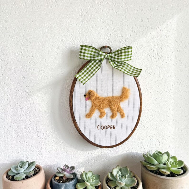 Handmade Custom Pet Portrait, Puppy Framed, Needle Felted Decor ...