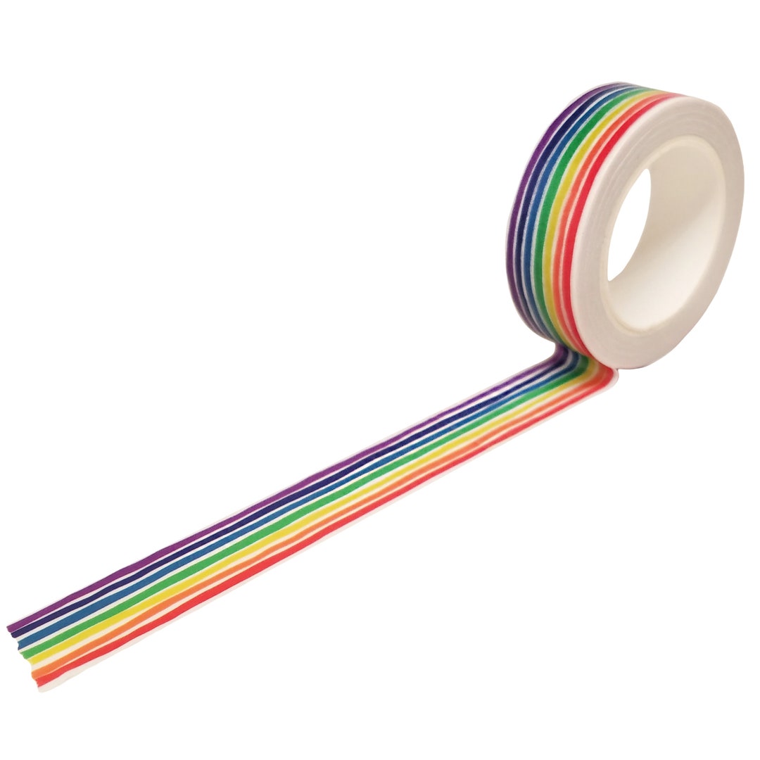 Rainbow Striped Washi Tape, 15mm X 10m - Etsy