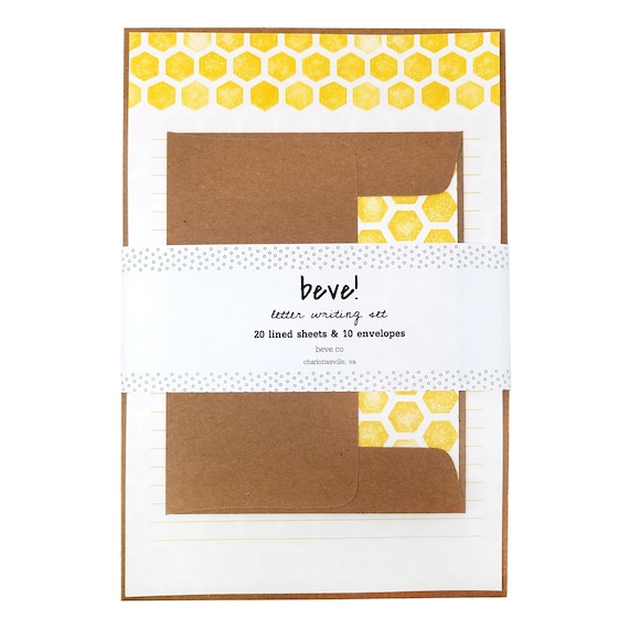 Yellow Hex Honeycomb Letter Writing Stationery Set by beve! | Catch My ...