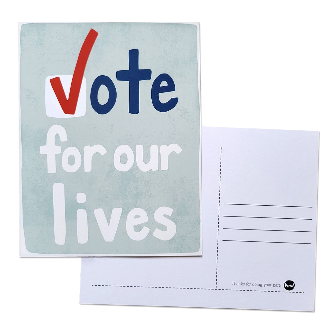 Vote for Our Lives Postcard Set, 100 Cards, Get Out the Vote Postcards ...