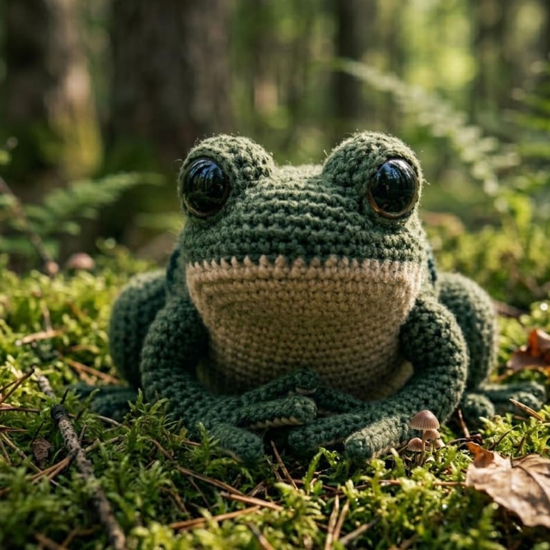 Realistic Frog Amigurumi Crochet Pattern PDF, Woodland Plush Tutorial ...
