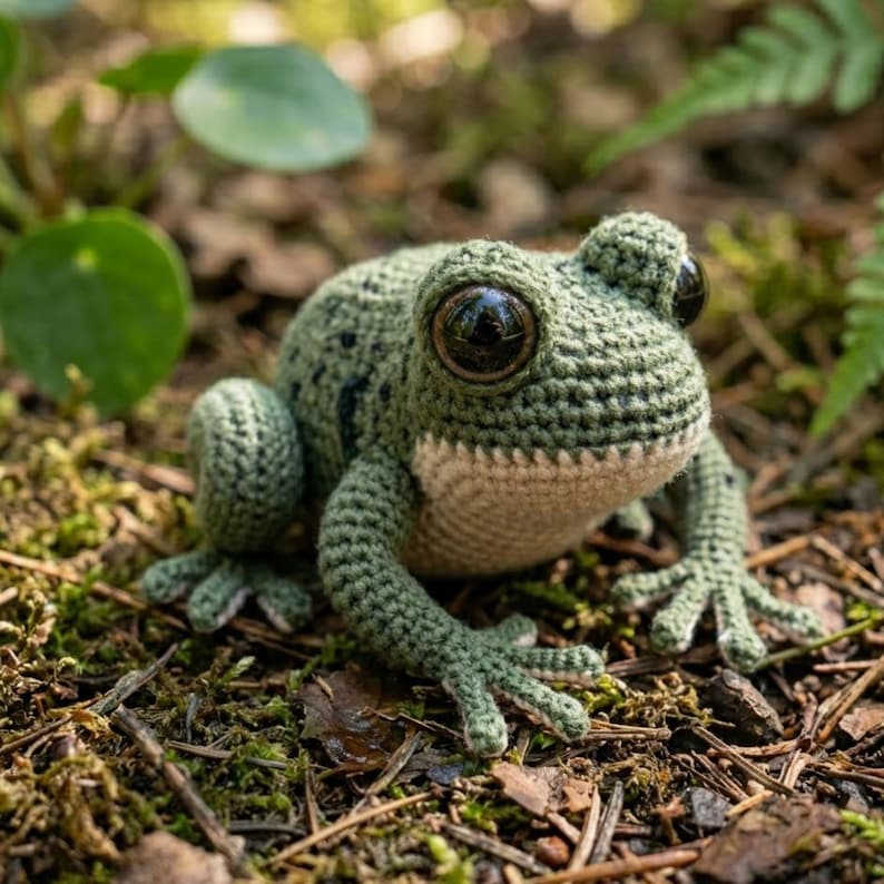Realistic Frog Amigurumi Crochet Pattern PDF, Woodland Plush Tutorial ...