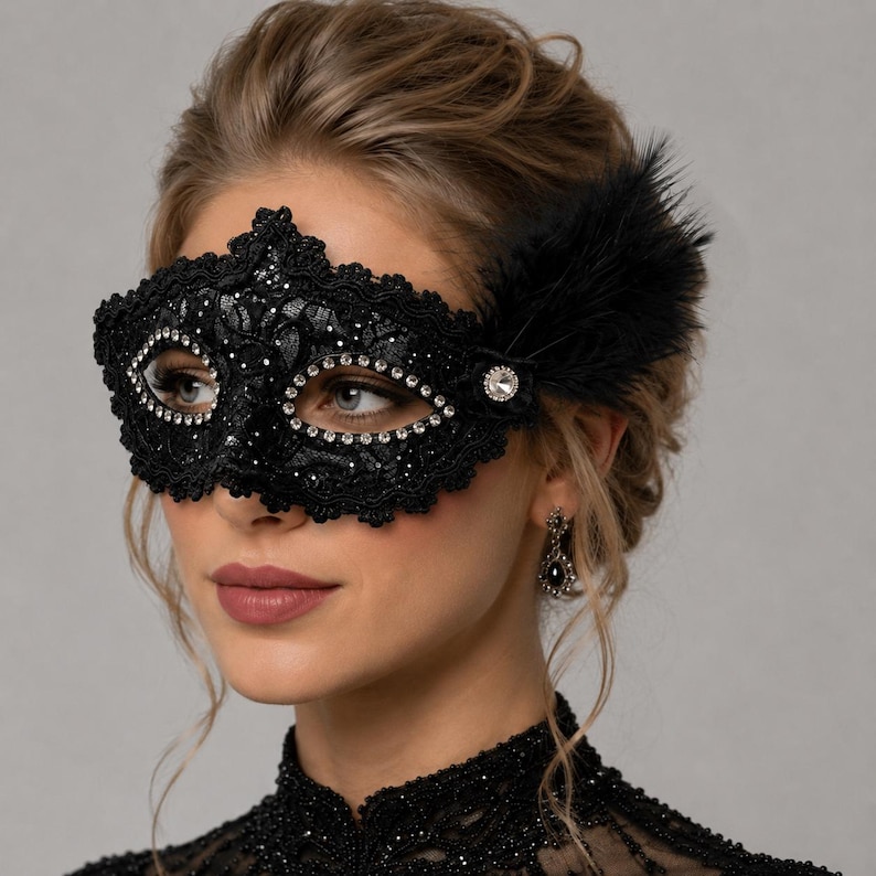 Lace Masquerade Half Face Mask | Gothic Elegant Party Wear for Women ...