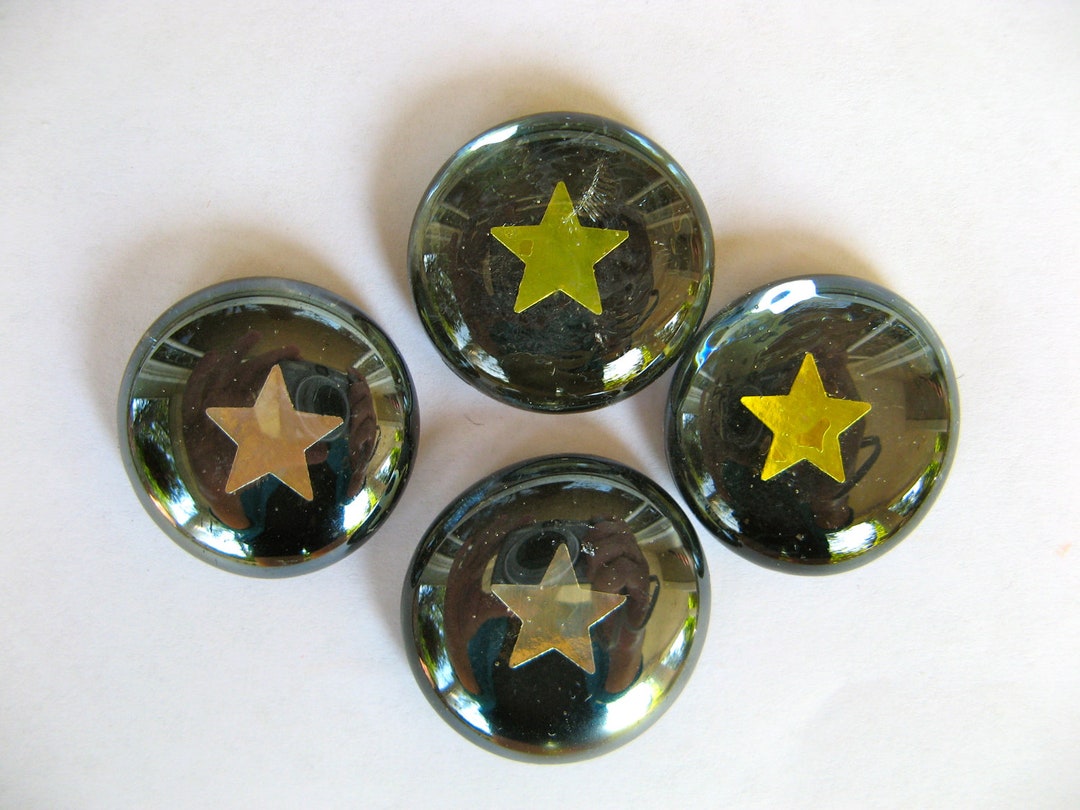 Clear Glass Fridge Magnets Black Background With Gold and Silver Shiny ...
