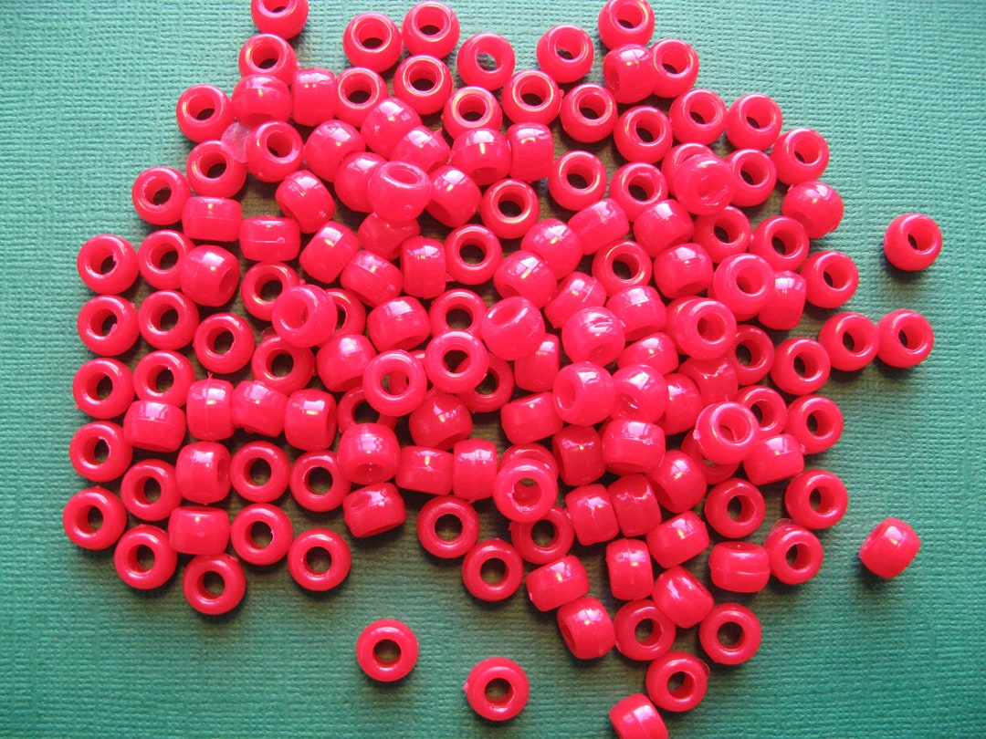 150 Red Pony Beads - 8mm Acrylic/ Plastic - Etsy