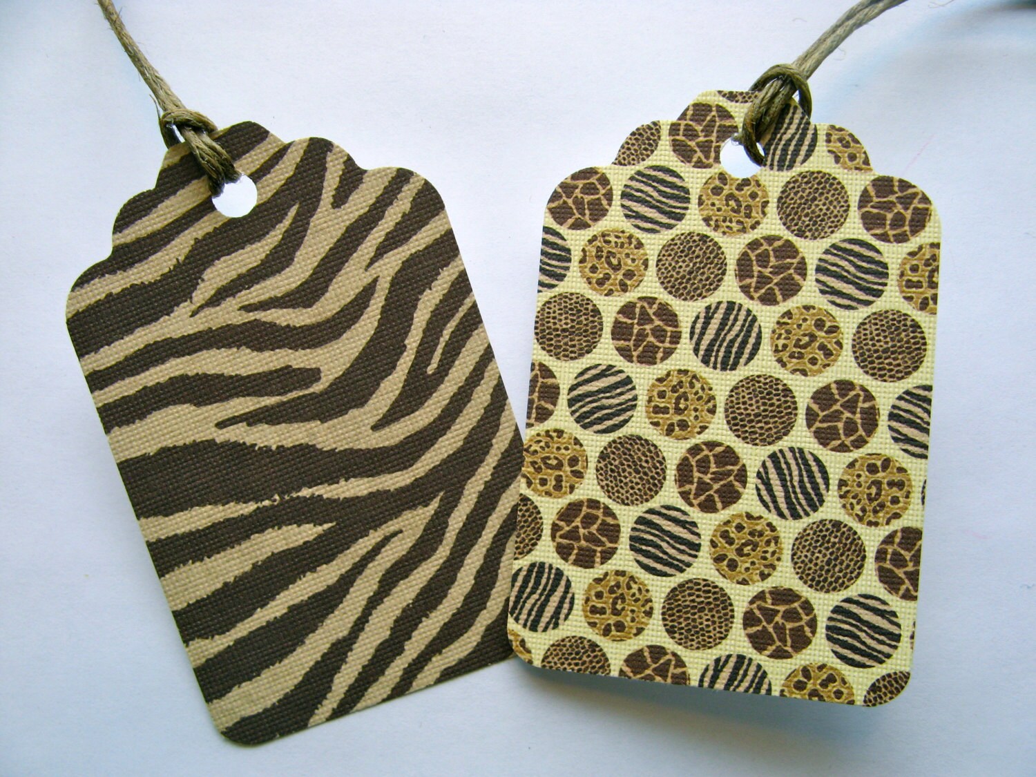 Safari Gift Tags - Set of 12, Assorted Patterns and Colors, Blank on ...