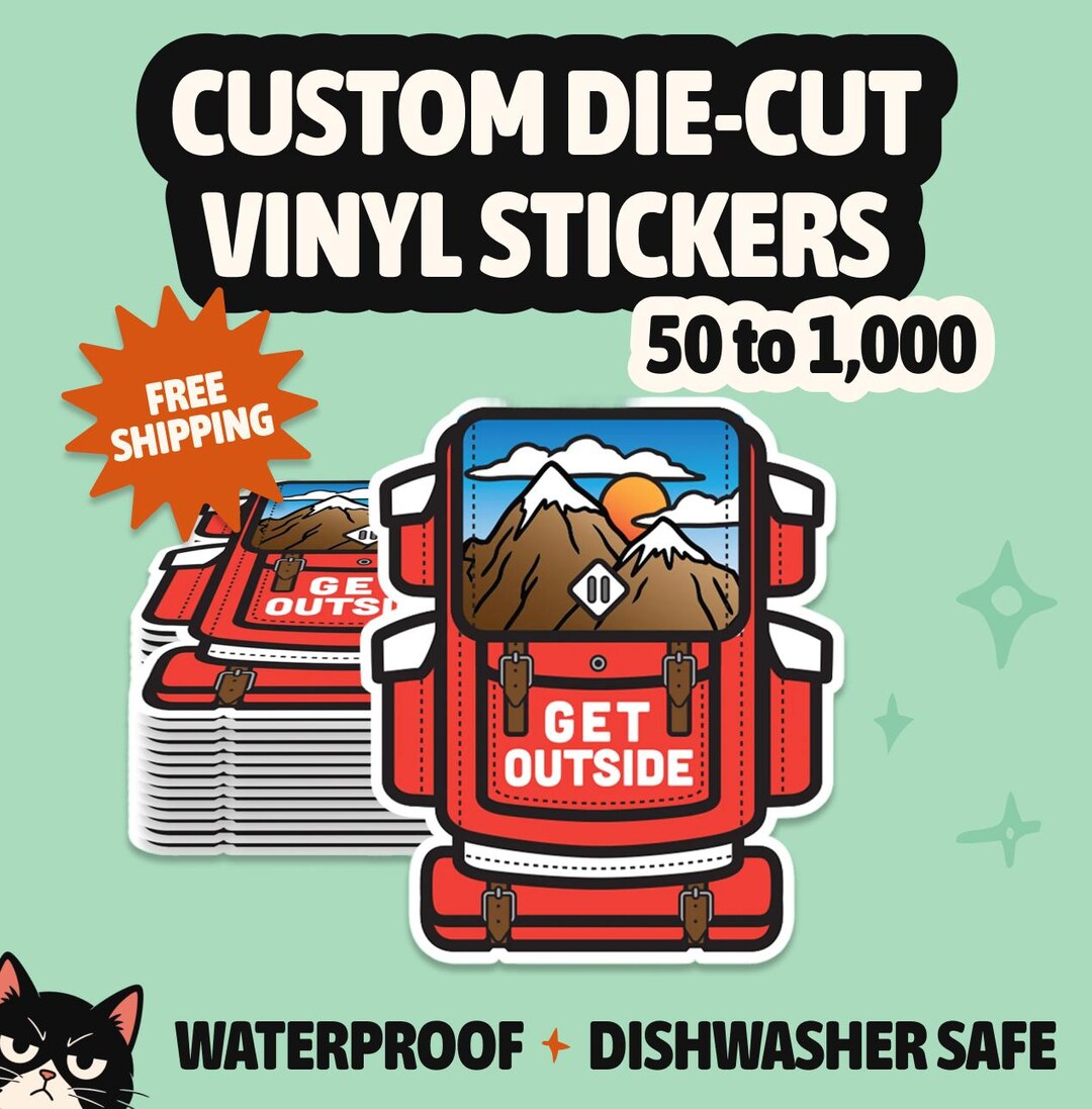 Custom Die Cut Vinyl Stickers: Matte or Gloss Finish, Waterproof - Etsy