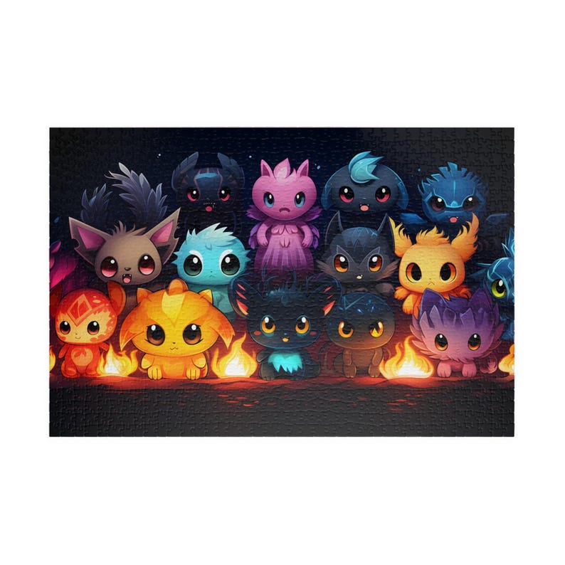 Elemental Creatures Puzzle | 1014-piece Chibi Monsters Jigsaw - Etsy