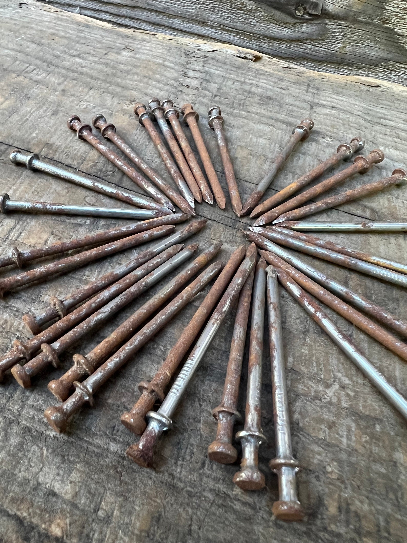 30 Pull Out Double Headed Construction Nails, 2 1/2” Rusty Nails, Nails ...