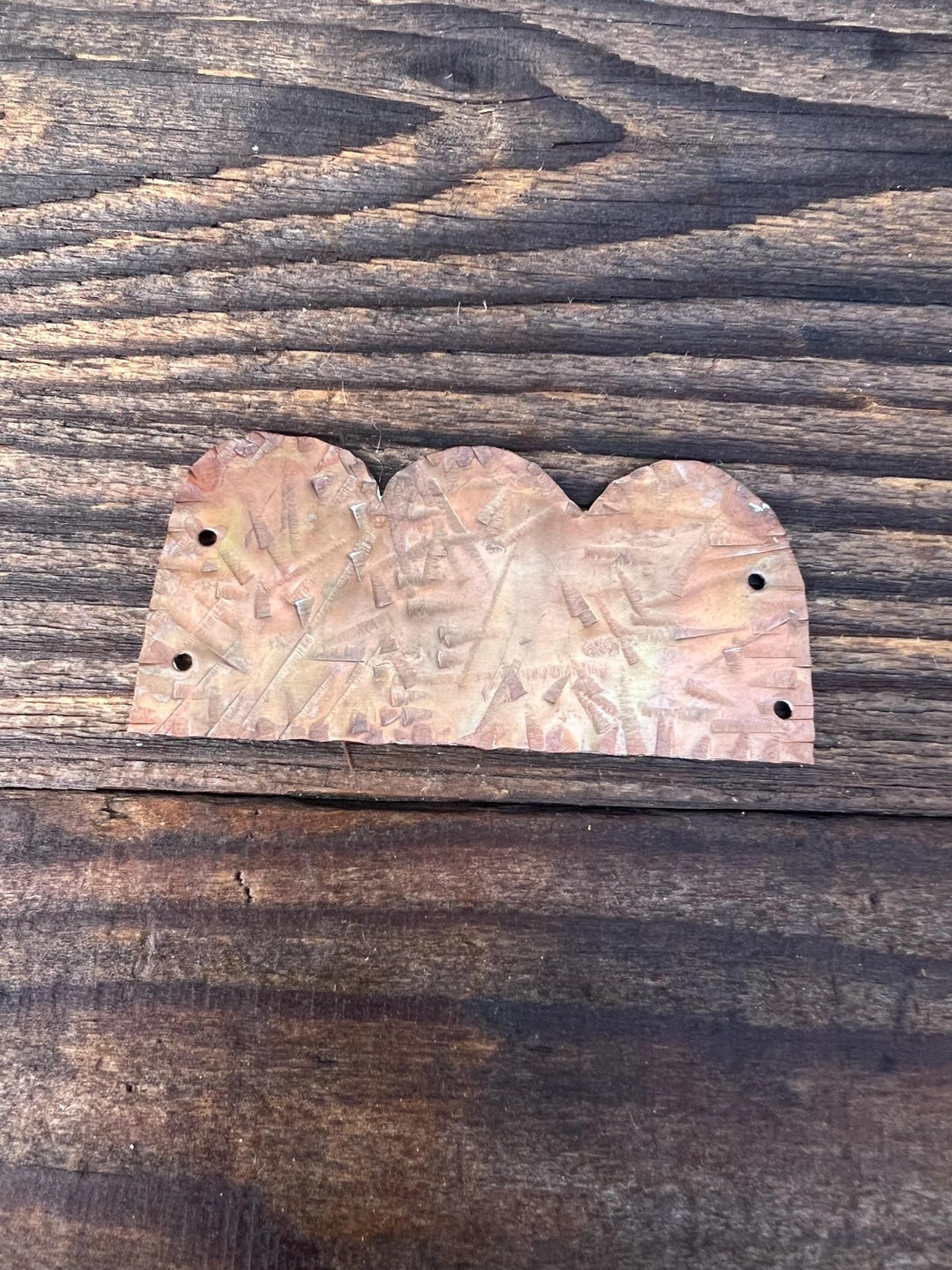 Hammered Copper 3 1/2” X 1 3/4” With Holes, Heat Treated Copper.old ...