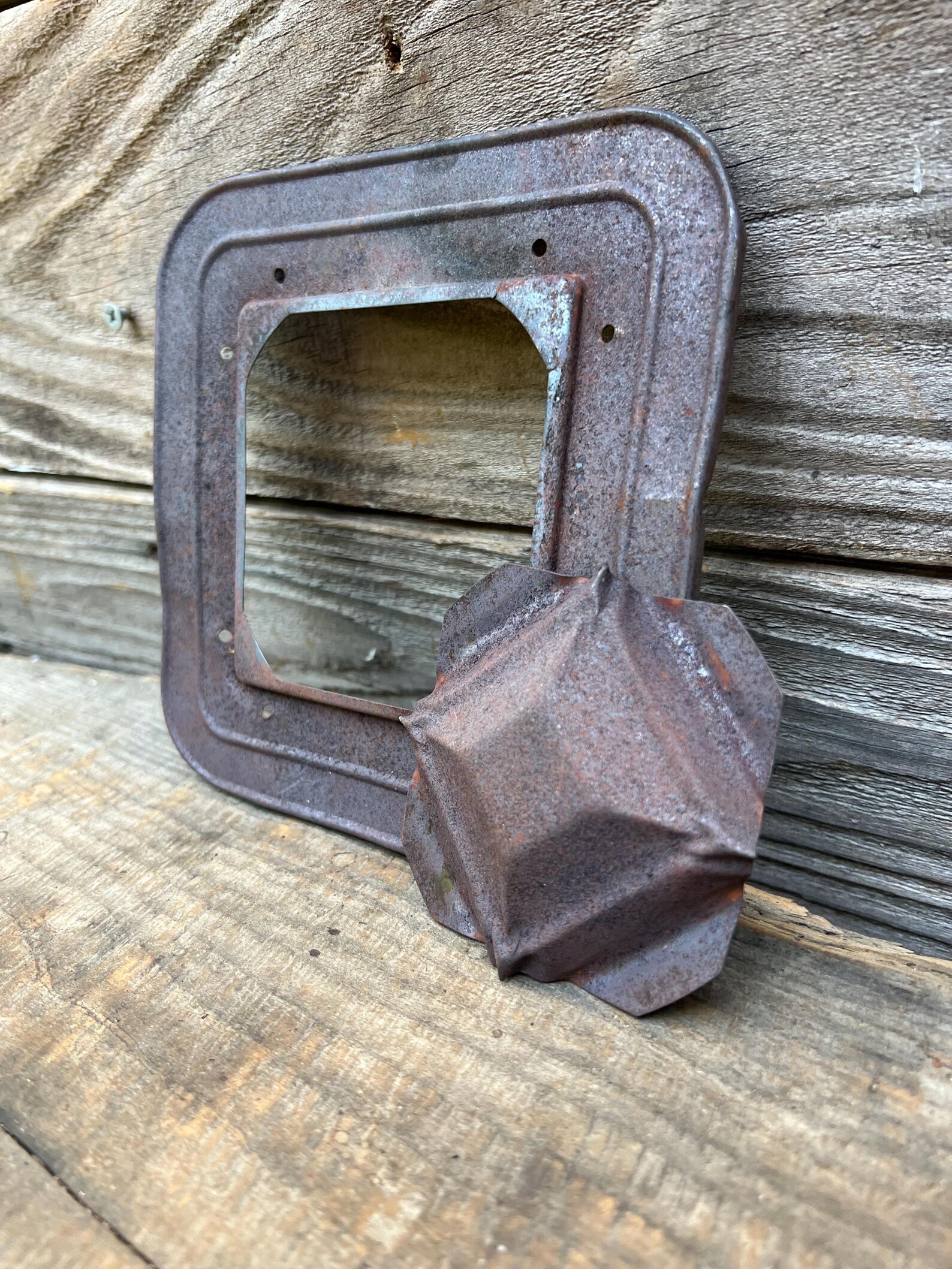 Rusty Metal Lid , Rusty Square Lid , Recycled Metal , Assemblage ...