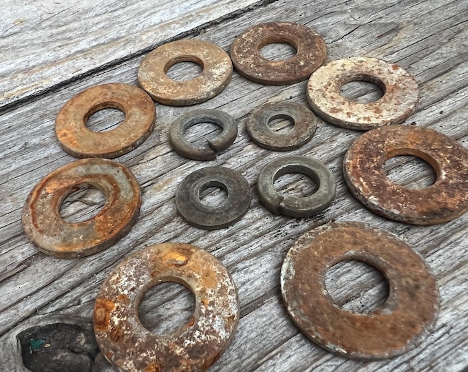 12 Rusty Washers, Old Rusted Washers, Rusty Hardware - Etsy