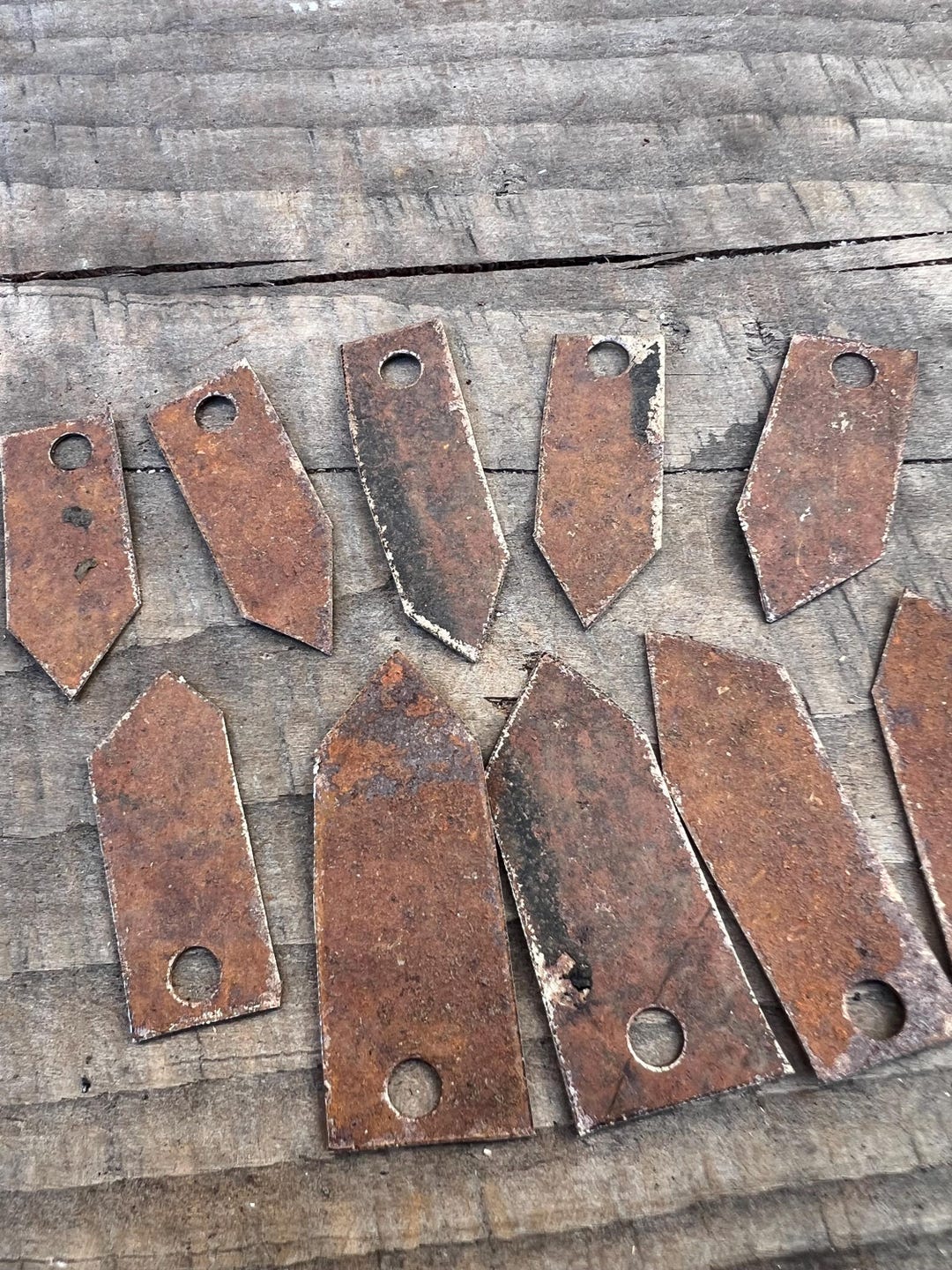 Ten Rusty Metal Pieces, Rusty Metal Tags , Metal Art Materials, Metal ...