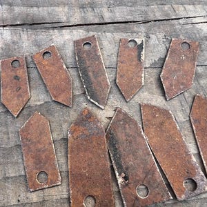 Ten Rusty Metal Pieces, Rusty Metal Tags , Metal Art Materials, Metal ...